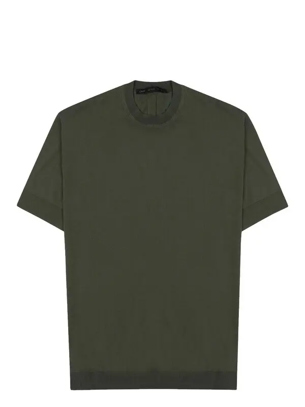 LOW BRAND Low-brand Textured Knit T-shirt - Green