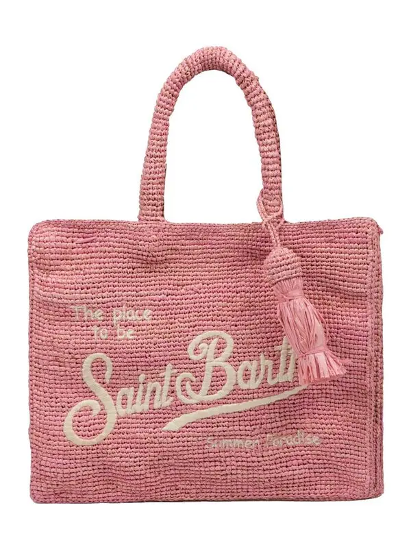 MC2 SAINT BARTH Raffia Mini Handbag Madagascar Craftsmanship - Pink