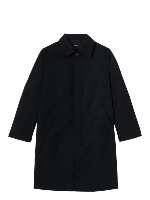 A.p.c. Water-repellent Wool Mac Coat - Blue