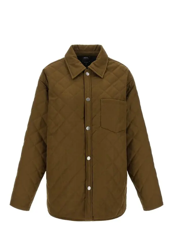A.p.c. Georges Quilted Wool Blend Blouson - Green