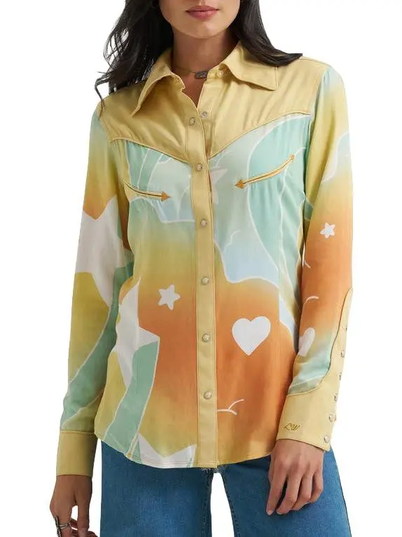 Wrangler Printed Western Shirt - Rainbow Print