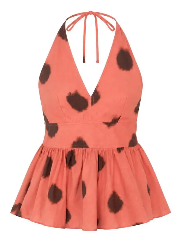 Carmen Says Halter Neck Polka Dot Top - Pink