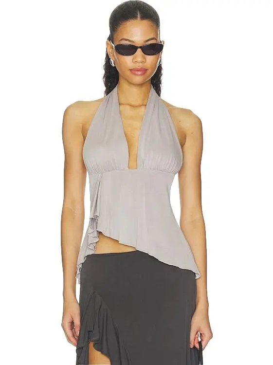 With Jéan Alix Halter Top - Ash