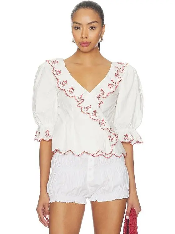 For Love & Lemons Emma Top - White