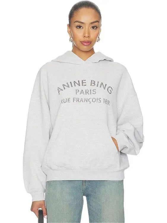 ANINE BING Paris Stencil Sweatshirt - Heather Grey