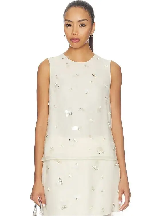 Simkhai Celia Sleeveless Sequined Top - Yolk