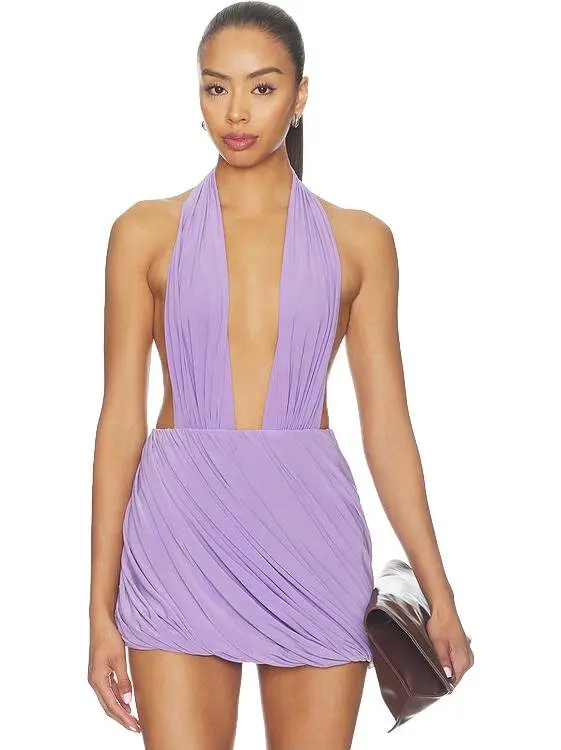 Norma Kamali Halter Mio Swimsuit - Lavender