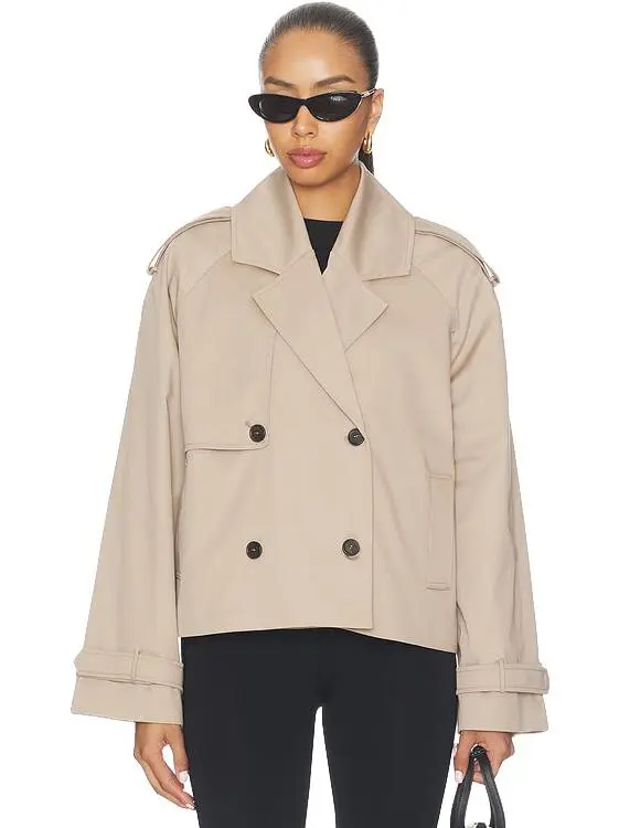 ANINE BING Rickie Cropped Trench - Beige