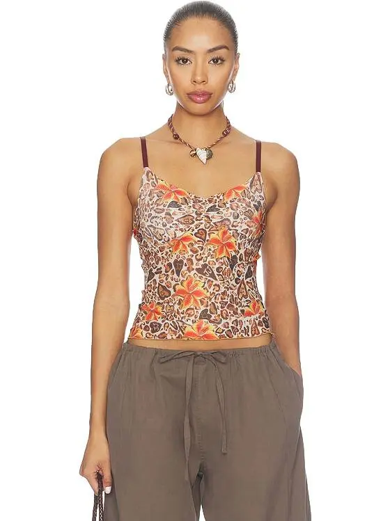 JULIET JOHNSTONE Mesh Cami - Leopard Tiger Lily