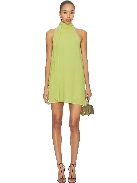 MORE TO COME Mabel Halter Mini Dress - Green