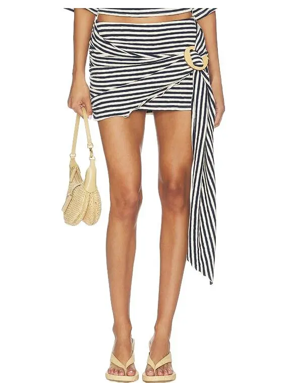 BENNI Striped Mini Skirt - Navy Stripe