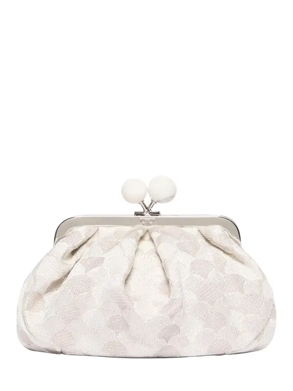 Max Mara Woven Jacquard Pasticcino Clutch - White