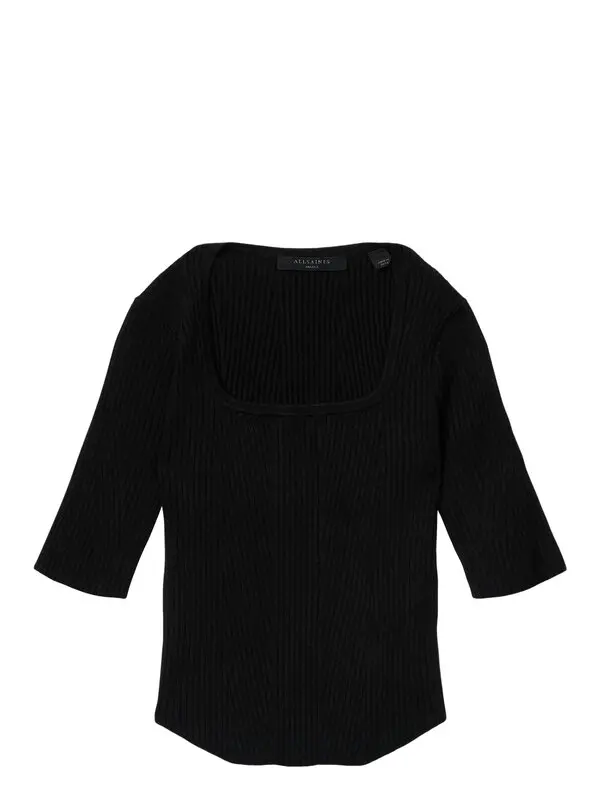 ALLSAINTS Cruz Hally Ribbed Top - Black