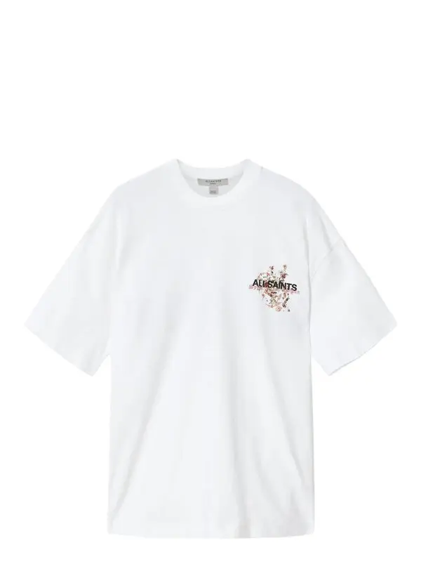 ALLSAINTS Valen Etta Oversized Graphic Floral T-shirt - White