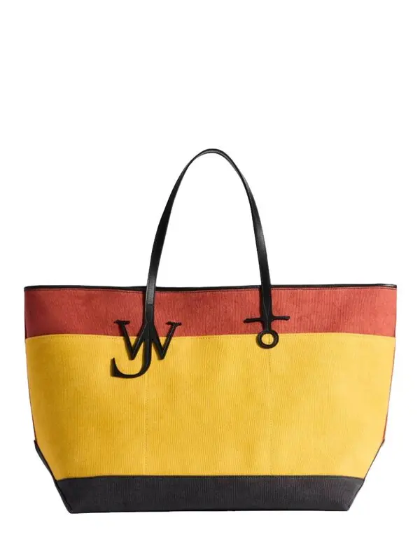 J.W.ANDERSON Logo-pendant Colour-block Tote Bag - Rust  Multi