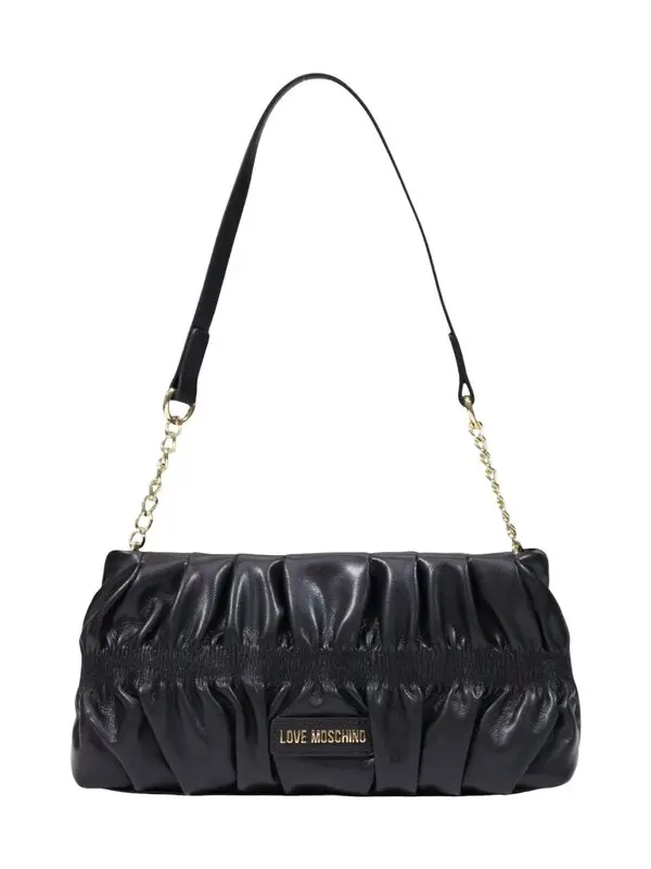 Moschino Ruched Shoulder Bag With Gold-tone Chain Strap - No