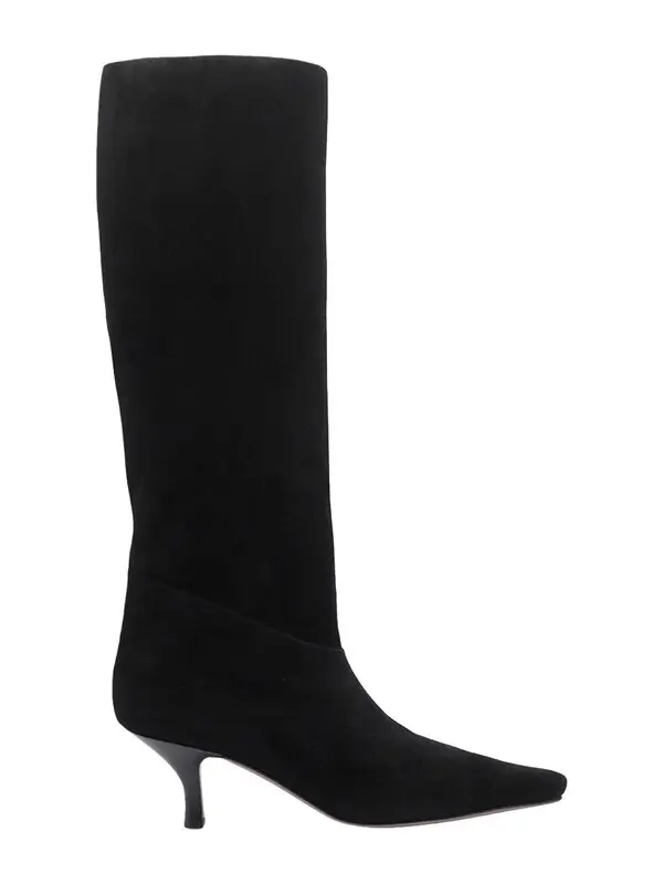 Paris Texas Rose Knee-high Stiletto Boots - Black