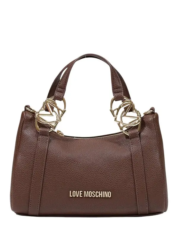 Moschino Dual-handle Shoulder Bag With Gold-tone Heart Detail - No