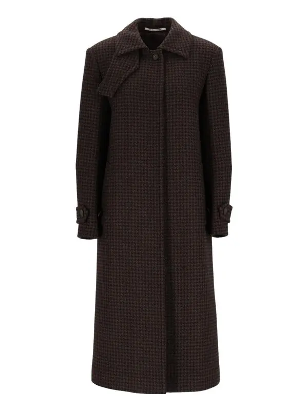 Tagliatore Long-sleeved Checked Coat - Brown