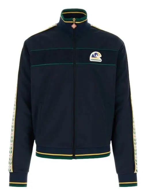 Casablanca Logo-patch Mesh-panel Track Jacket - Navy