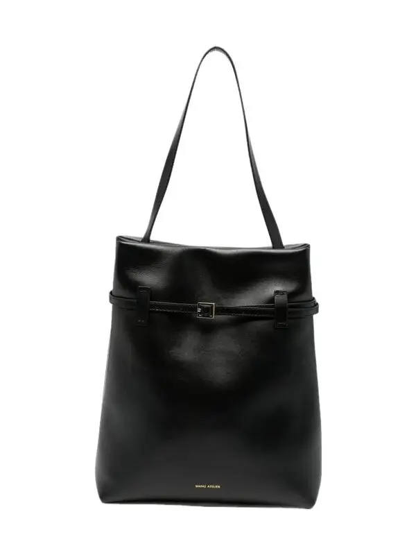Manu Atelier Buckle Detailed Tote Bag - Black