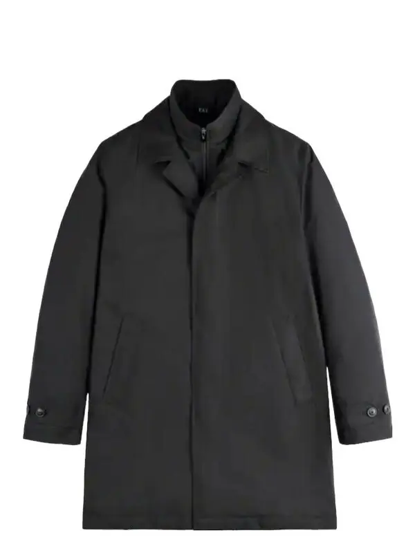 FAY Technical Poplin Morning Coat - Black