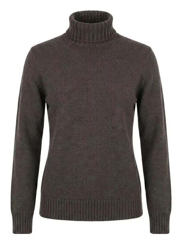 DRUMOHR Long Sleeve Ribbed Knit Sweater - Black