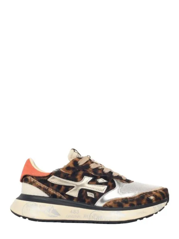 Premiata Lauryn Printed Pony Blend Sneakers - Leopard