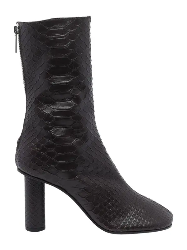 Paris Texas Embossed Python Print High-top Boots - Red