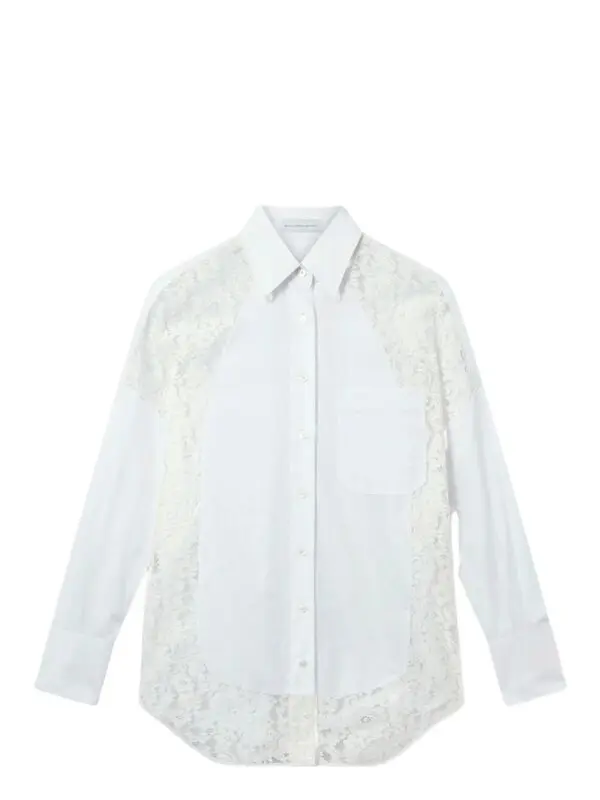 Stella McCartney Lace-panelled Cotton Shirt - White