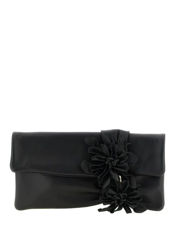 JIMMY CHOO Zandra Floral Embellished Clutch Bag - Black
