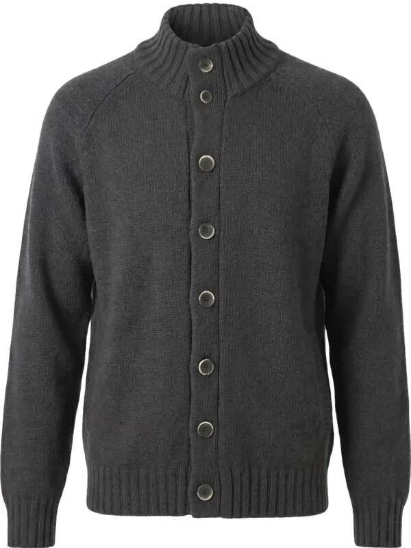 Altea Long-sleeve Button-front Cardigan - Black