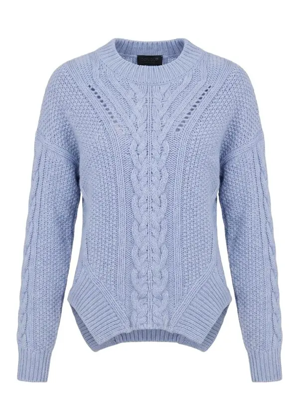 DONDUP Cable-knit Crew-neck Sweater - Blue