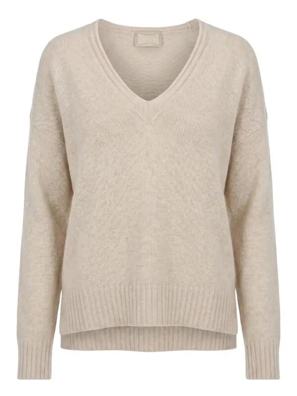 DRUMOHR Long-sleeved V-neck Sweater - Nude