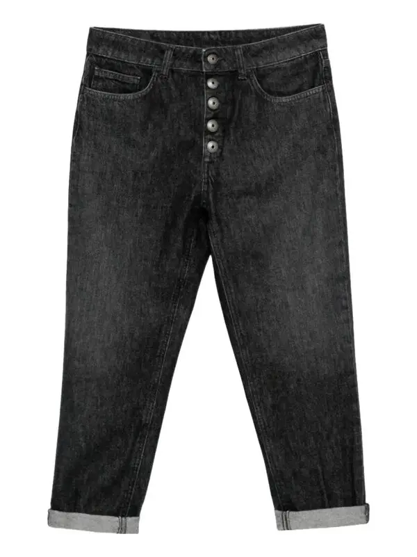 DONDUP Koons Button-fly Turned-up Jeans - Black