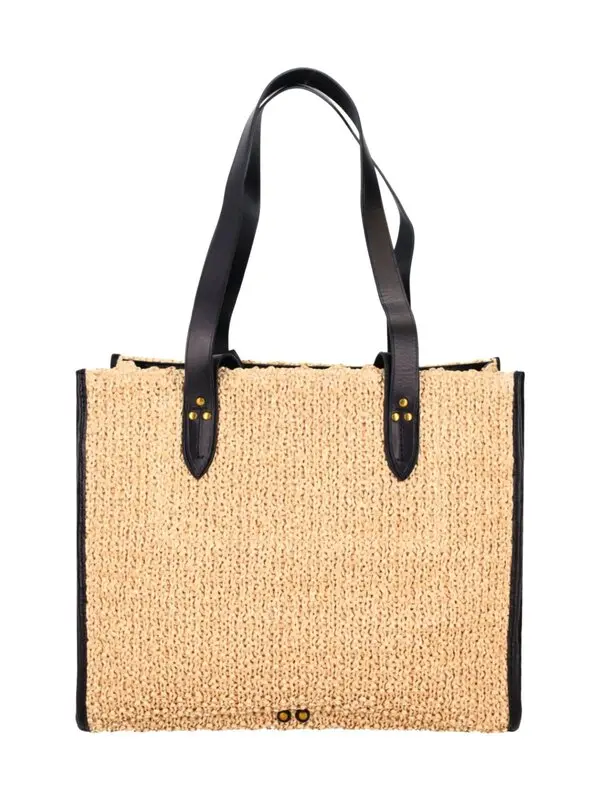 Jérôme Dreyfuss Medium Woven Tote Bag - Nude
