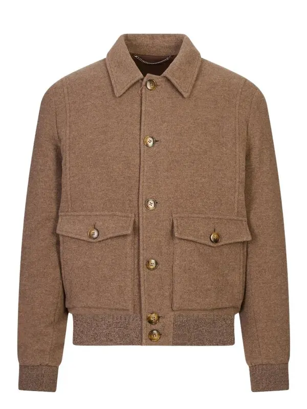 Canali Single-breasted Wool Jacket - Brown