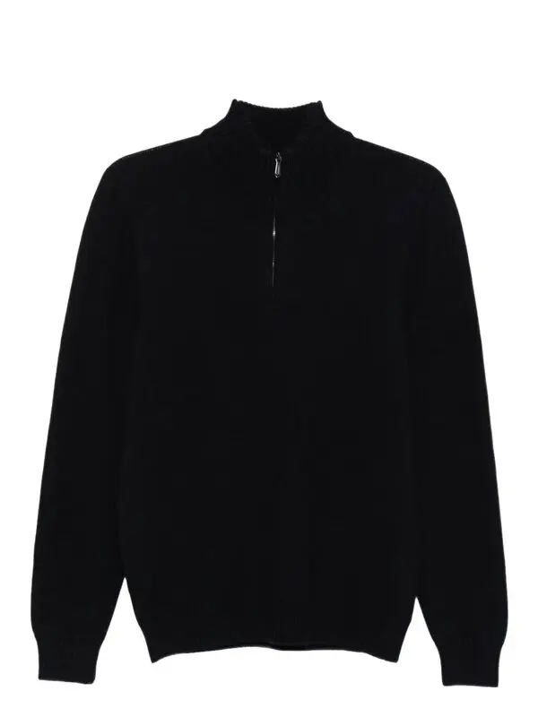 DRUMOHR Mock Neck Zip Knitwear - Navy