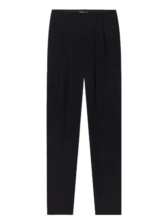 Co Name Pleated Casual Trousers - Black