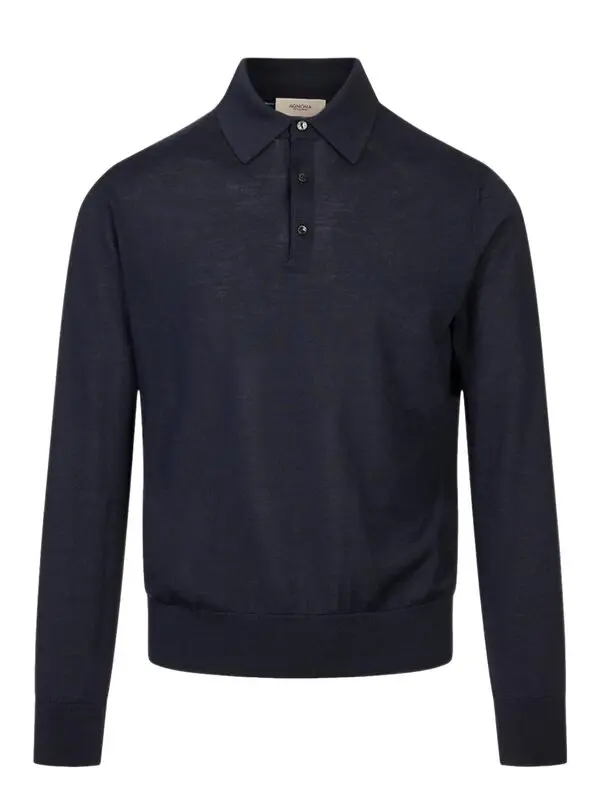 Agnona Long-sleeve Knitted Polo Shirt - Black