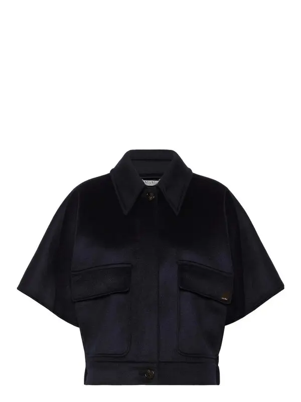 Max Mara Draped Boxy Cape - Midnight Blue