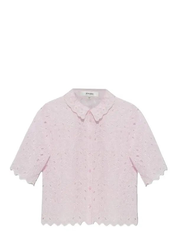 FRAME Paisley Eyelet Shirt - Pink