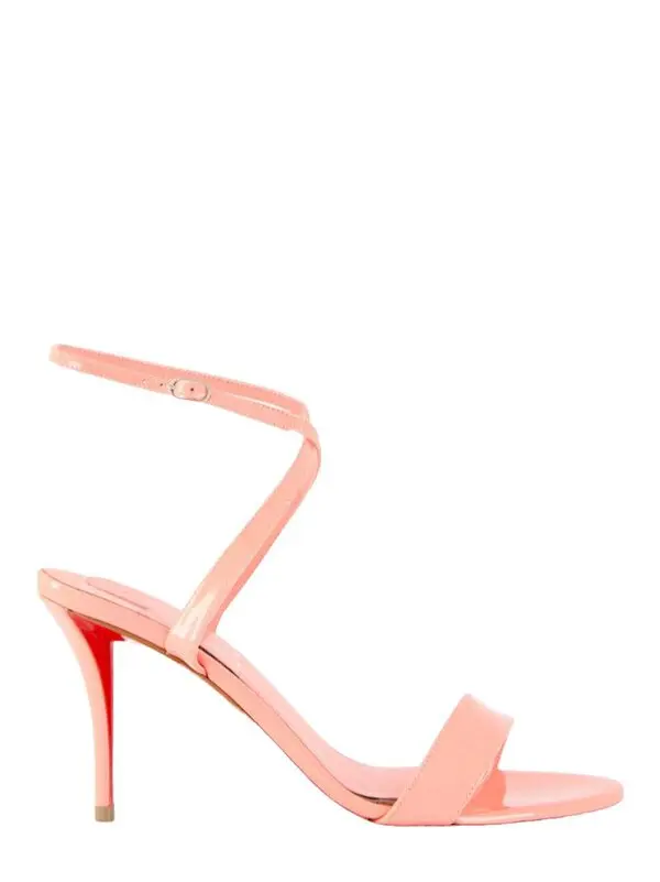 CHRISTIAN LOUBOUTIN Round Toe Stiletto Heeled Sandals With Crisscross Straps - Pink