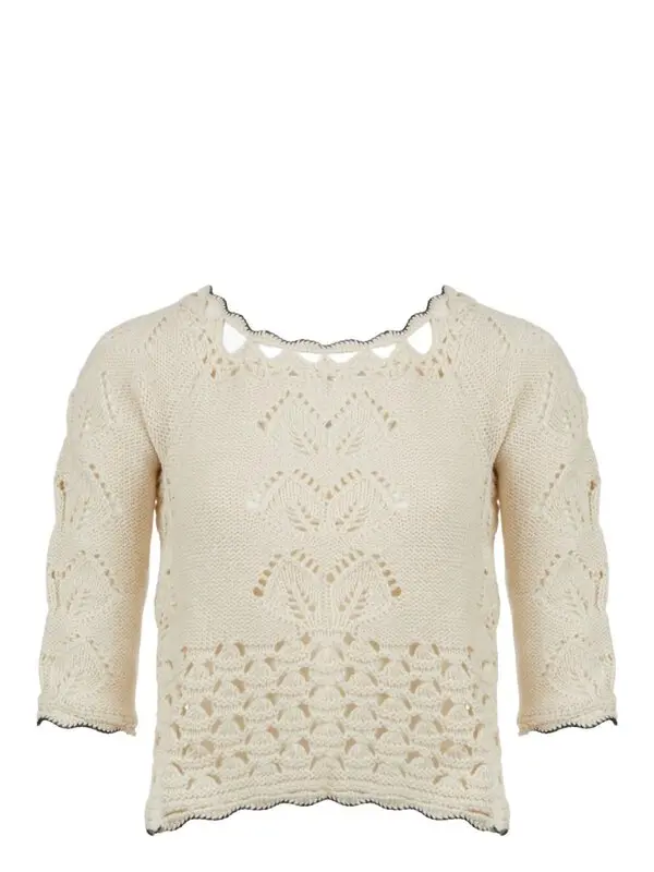 Isabel Marant Étoile Cropped Boat-neck Crochet Sweater - Ecru