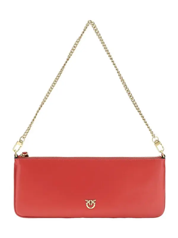 Pinko Horizontal Flat Chain Shoulder Bag - Red