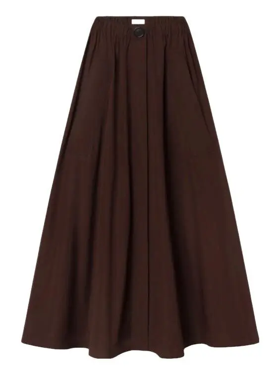 Co Name' A-line Button-front Skirt - Black