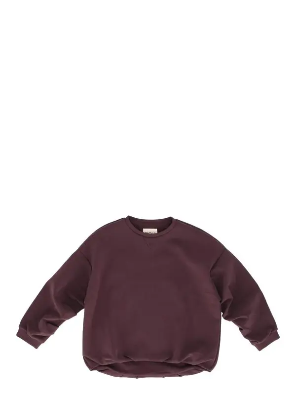 DOUUOD Crew Neck Long Sleeve Sweater - Red