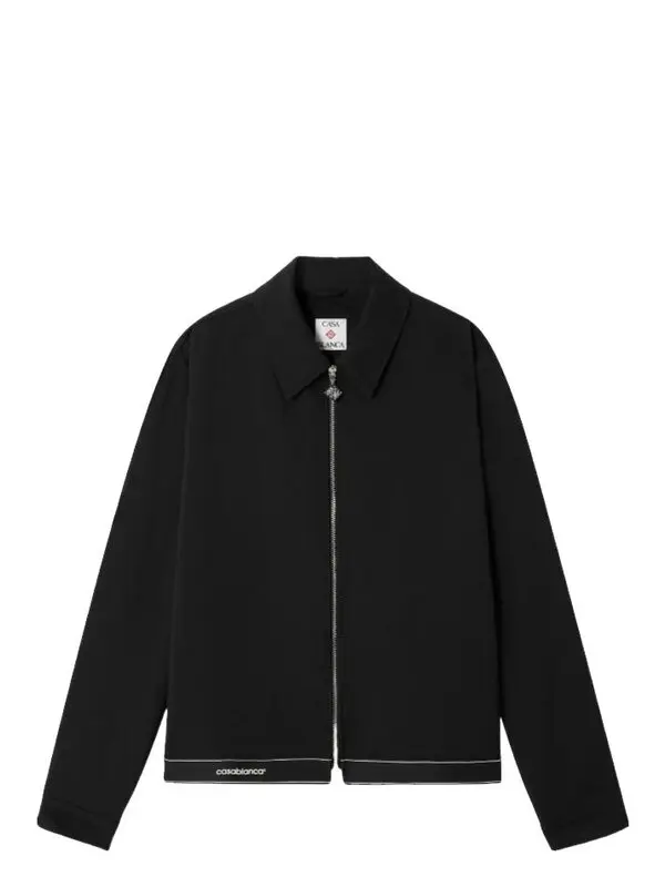 Casablanca Tailored Sports Jacket With Logo Detail - Black