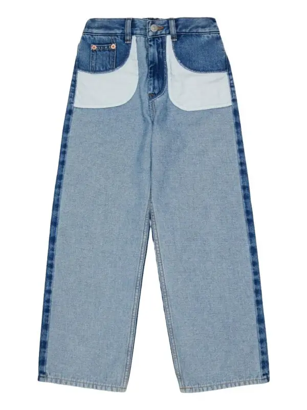 MAISON MARGIELA Two Tone Straight Leg Jeans - Blue
