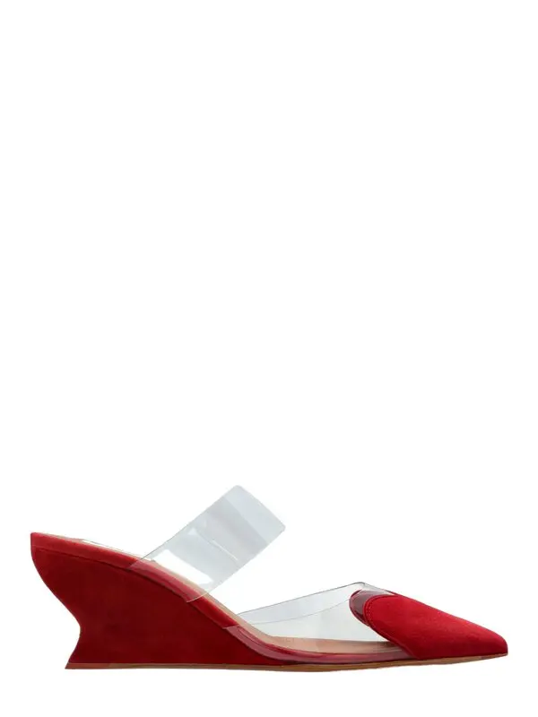 Alaïa Heart-shaped Pointed-toe Wedge Sandals - Red
